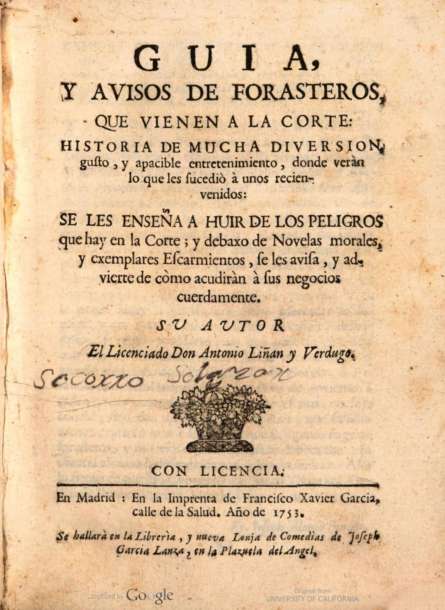 Guia y avisos de forasteros que vienen a la corte : historia de mucha ...